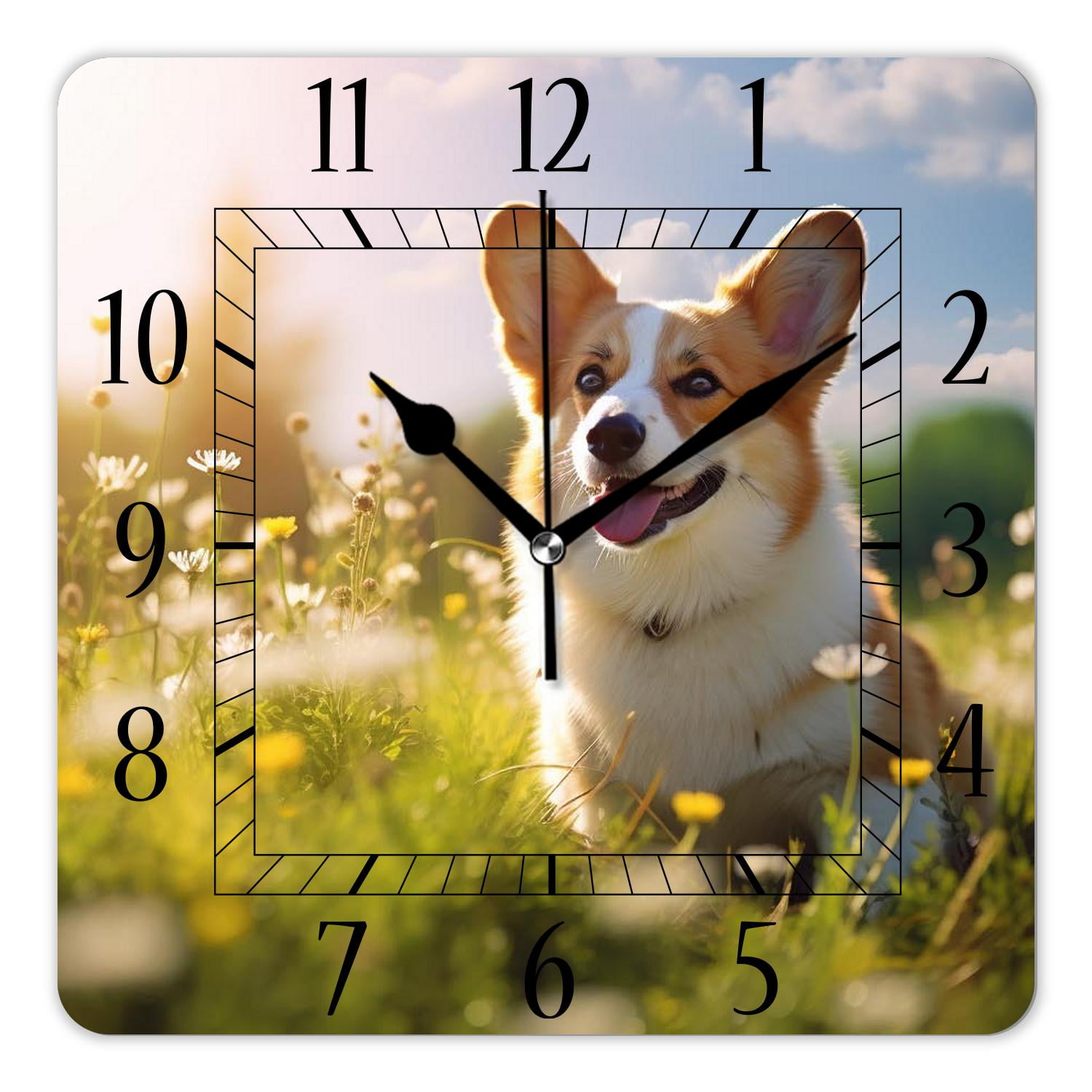 14 Inch Wall Clock Battery Operated Square Clock Decorative for Office ...