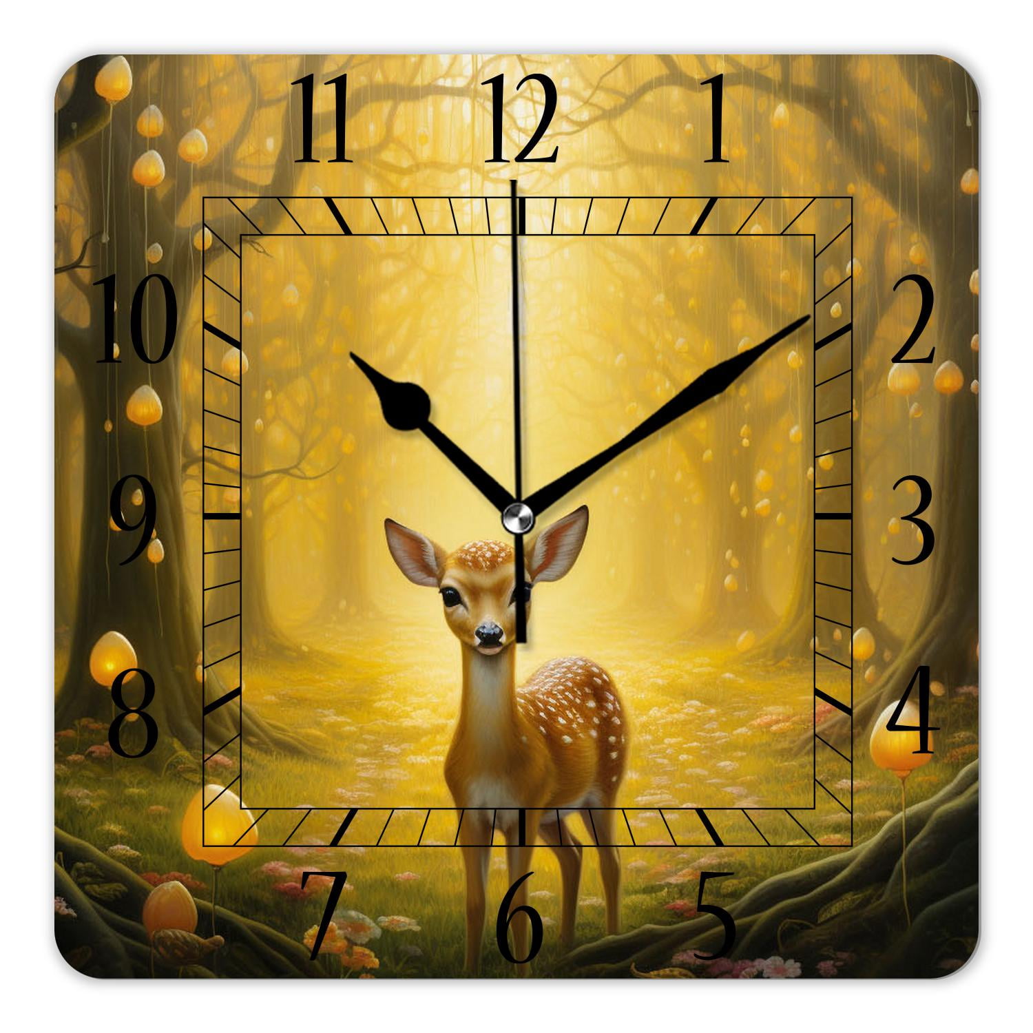 14 Inch Wall Clock Battery Operated Square Clock Decorative for Office ...