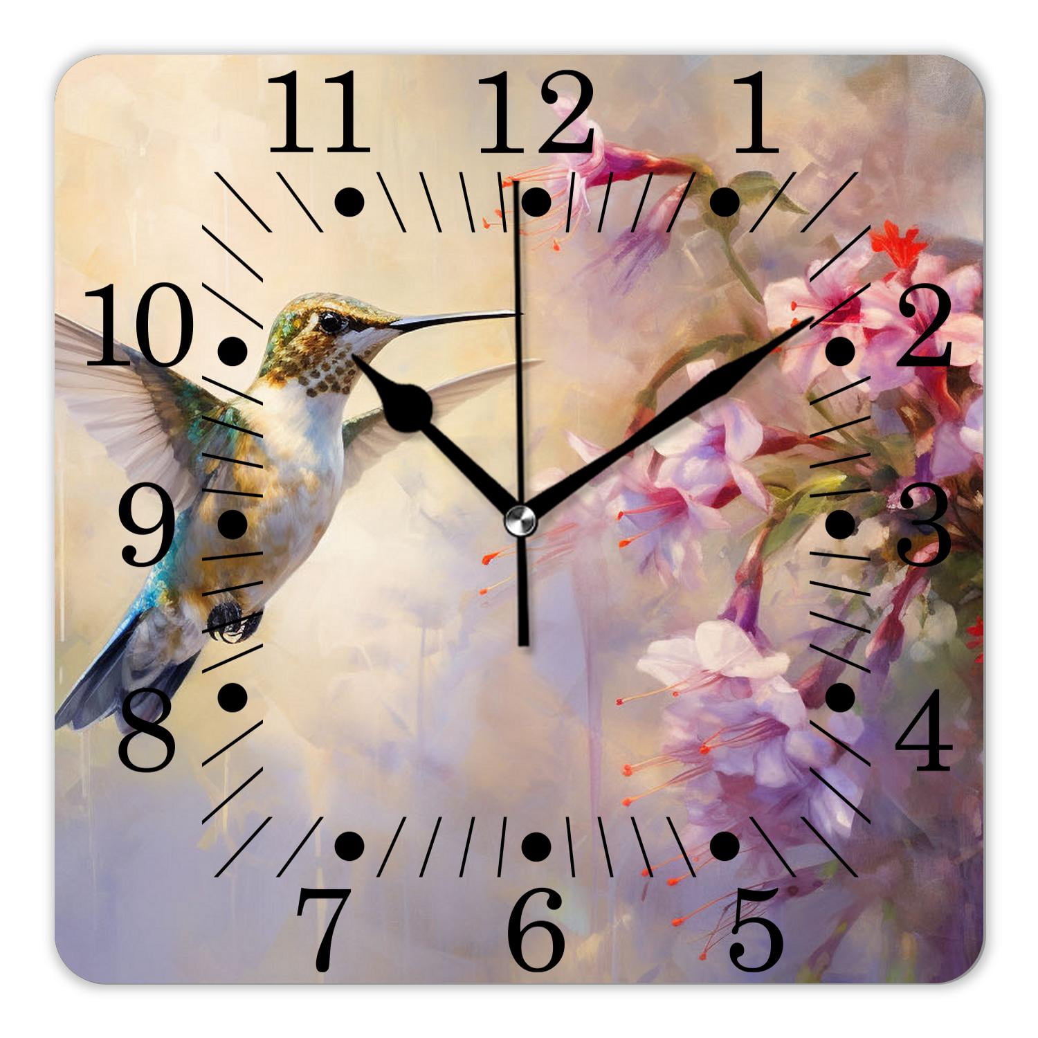 14 Inch Wall Clock Battery Operated Square Clock for Office, Kitchen ...