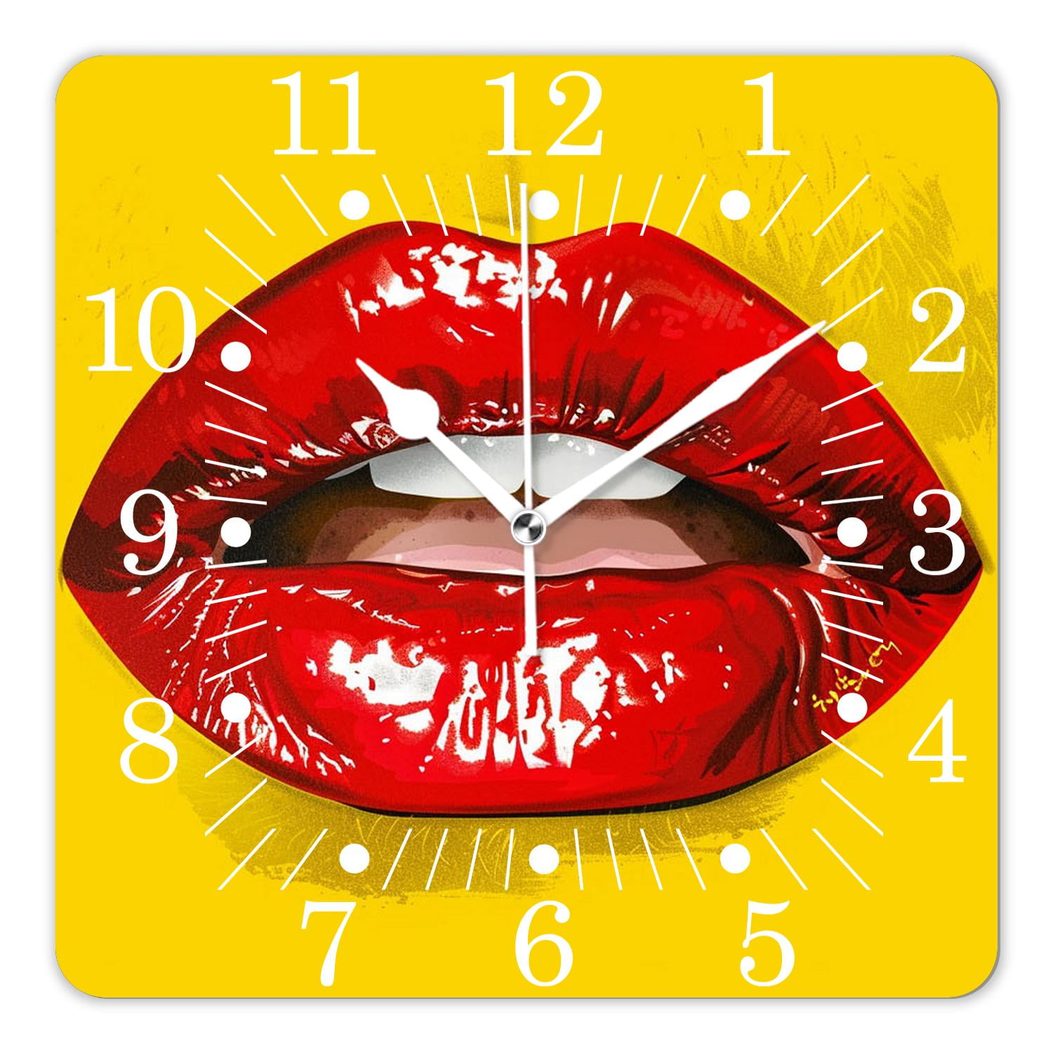 14 Inch Wall Clock Battery Operated Square Clock for Office, Kitchen ...
