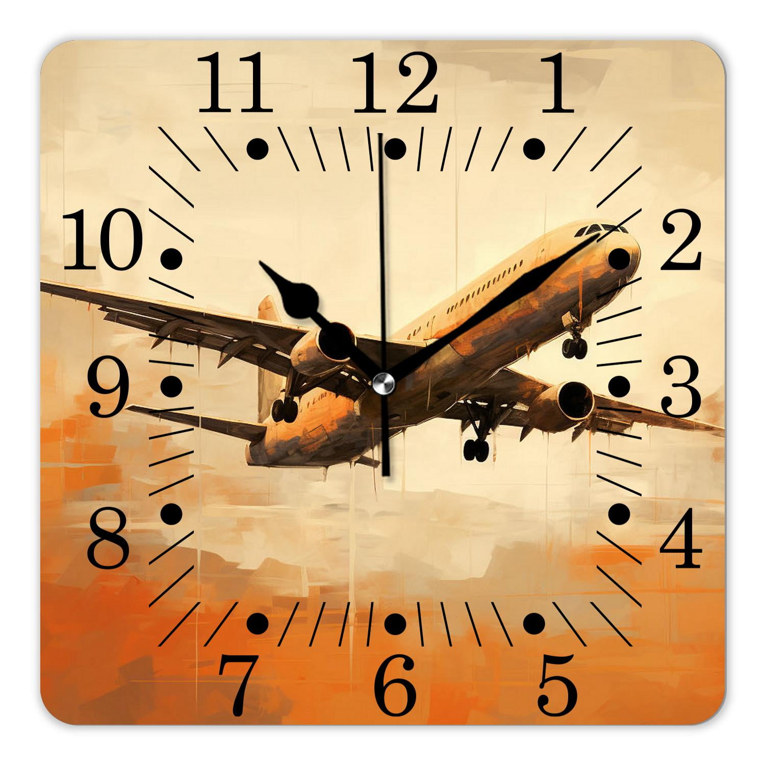 14 Inch Wall Clock Battery Operated Square Clock for Office, Kitchen ...