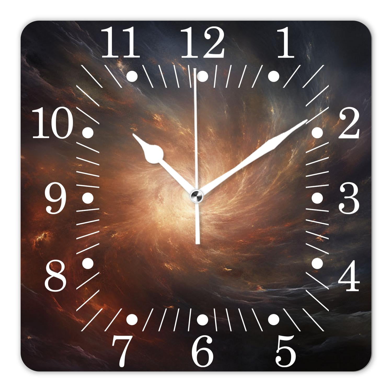14 Inch Wall Clock Battery Operated Square Clock for Office, Kitchen ...