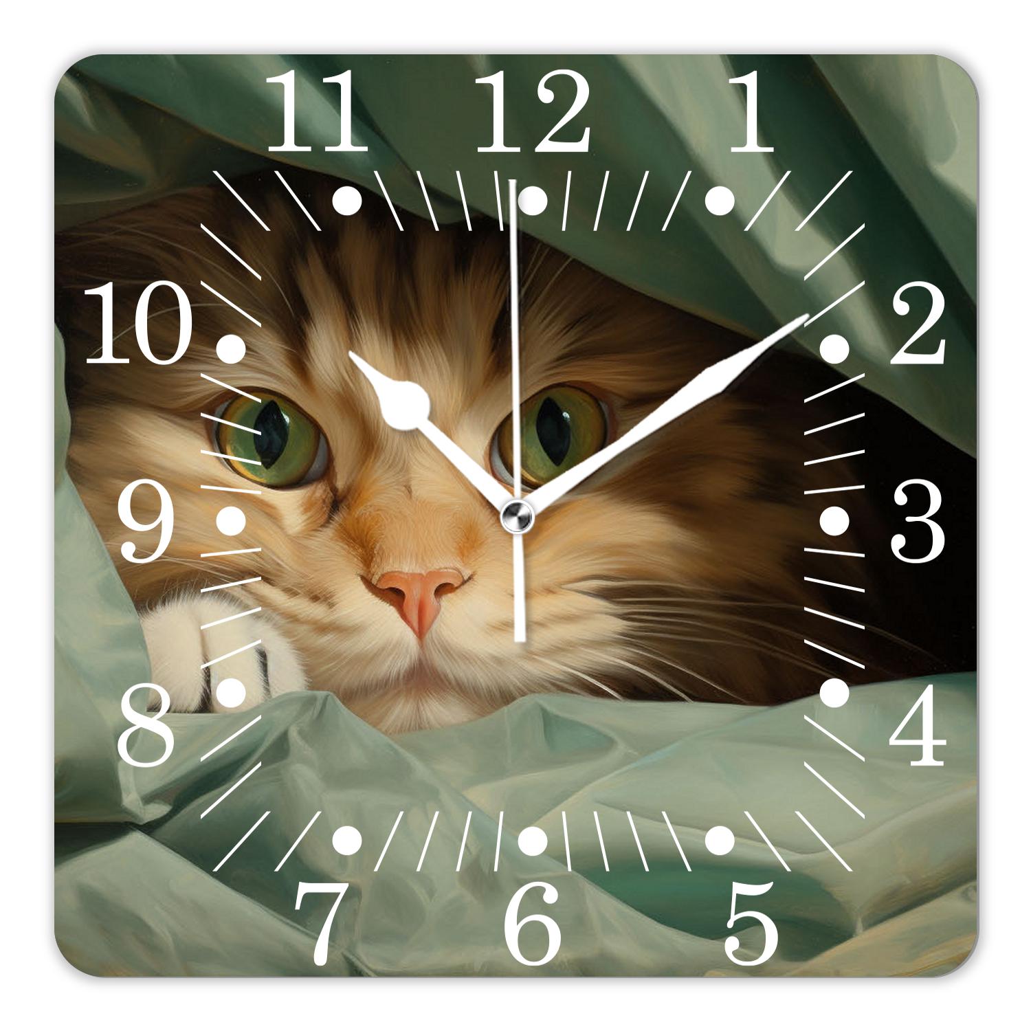 14 Inch Wall Clock Battery Operated Square Clock for Office, Kitchen ...