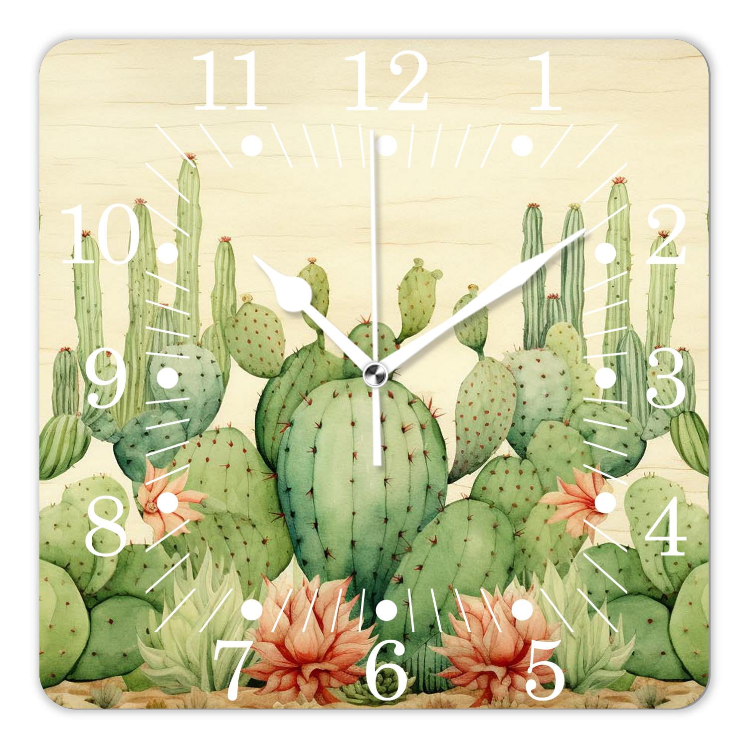 14 Inch Wall Clock Battery Operated Square Clock for Office, Kitchen ...