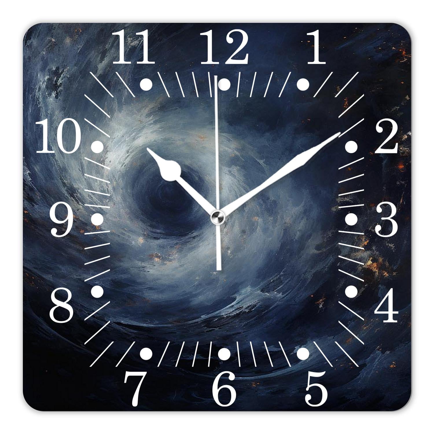 14 Inch Wall Clock Battery Operated Square Clock for Office, Kitchen ...