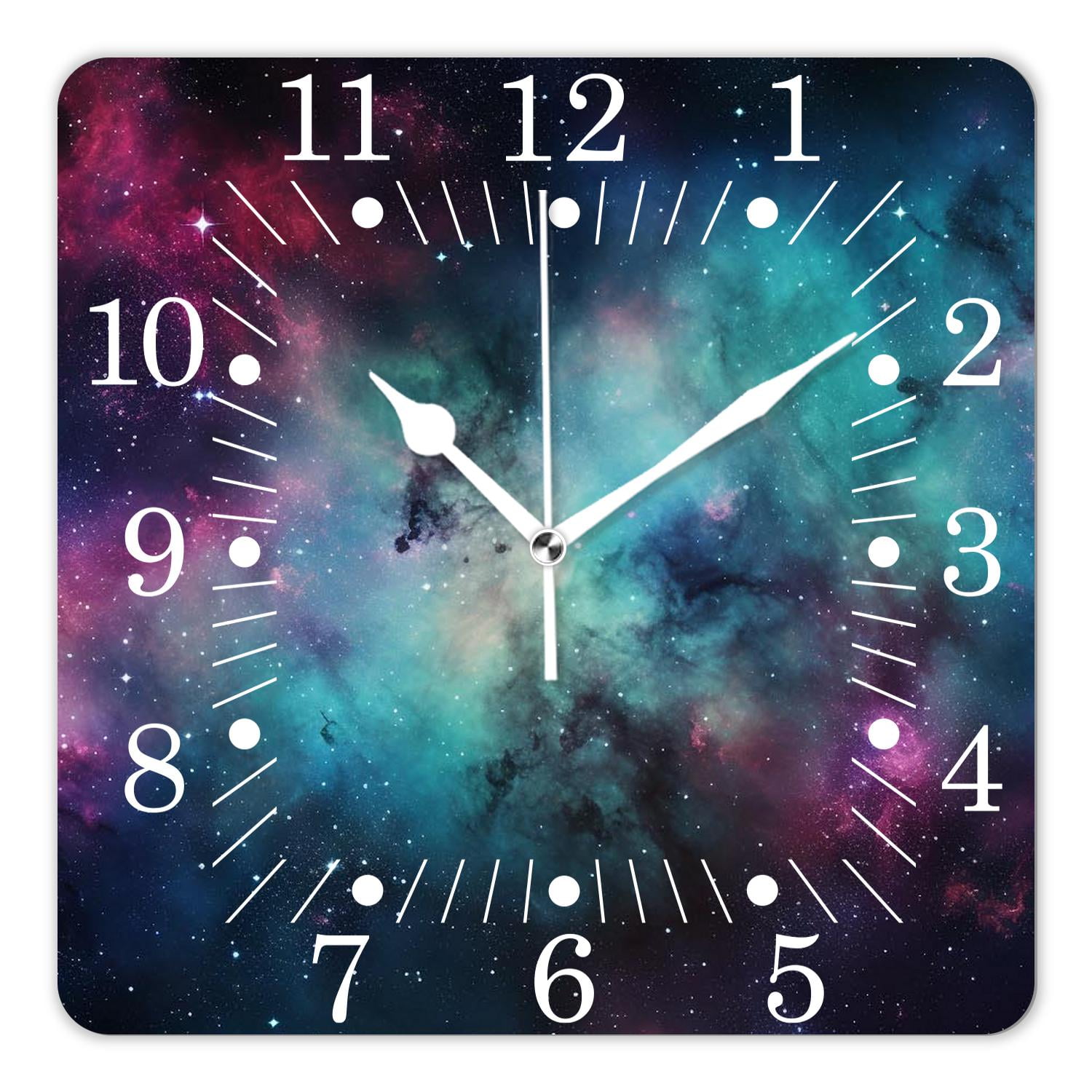 14 Inch Wall Clock Battery Operated Square Clock for Office, Kitchen ...