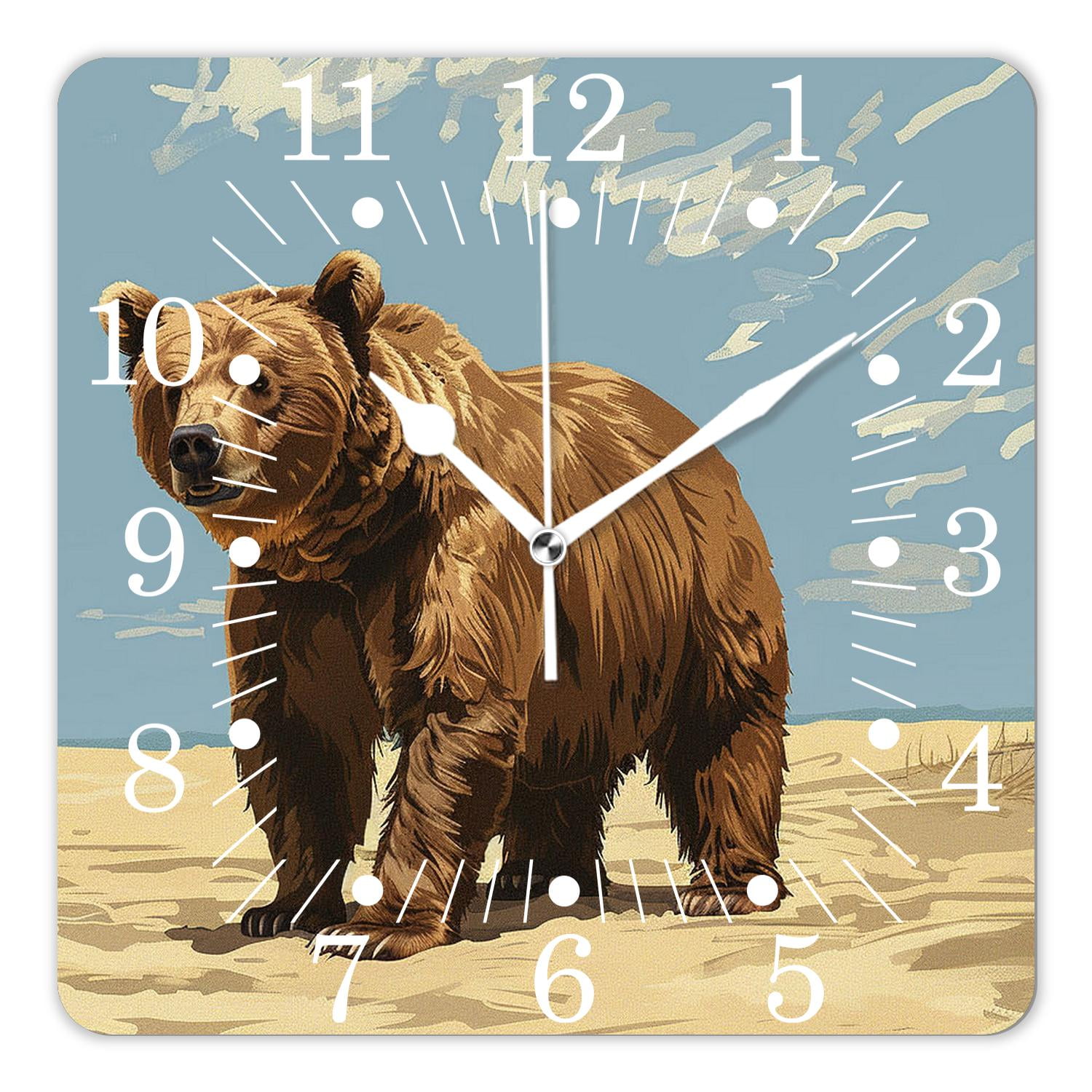 14 Inch Wall Clock Battery Operated Square Clock for Office, Kitchen ...