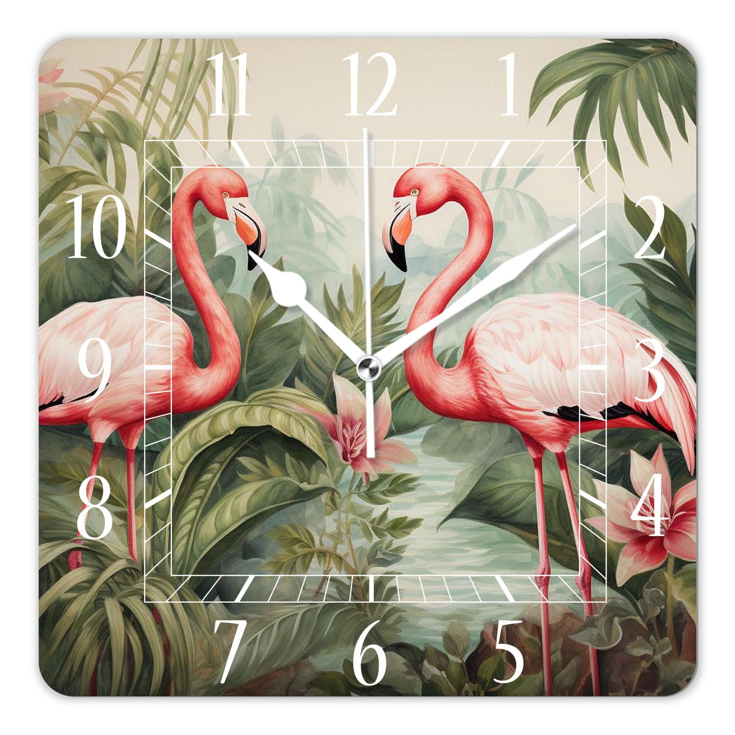 14 Inch Wall Clock Battery Operated Square Clock Decorative for Office ...