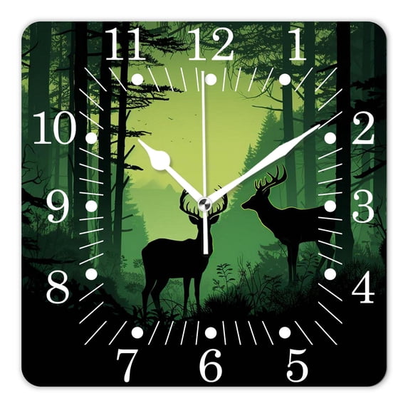 14 Inch Wall Clock Battery Operated Square Clock for Office, Kitchen ...