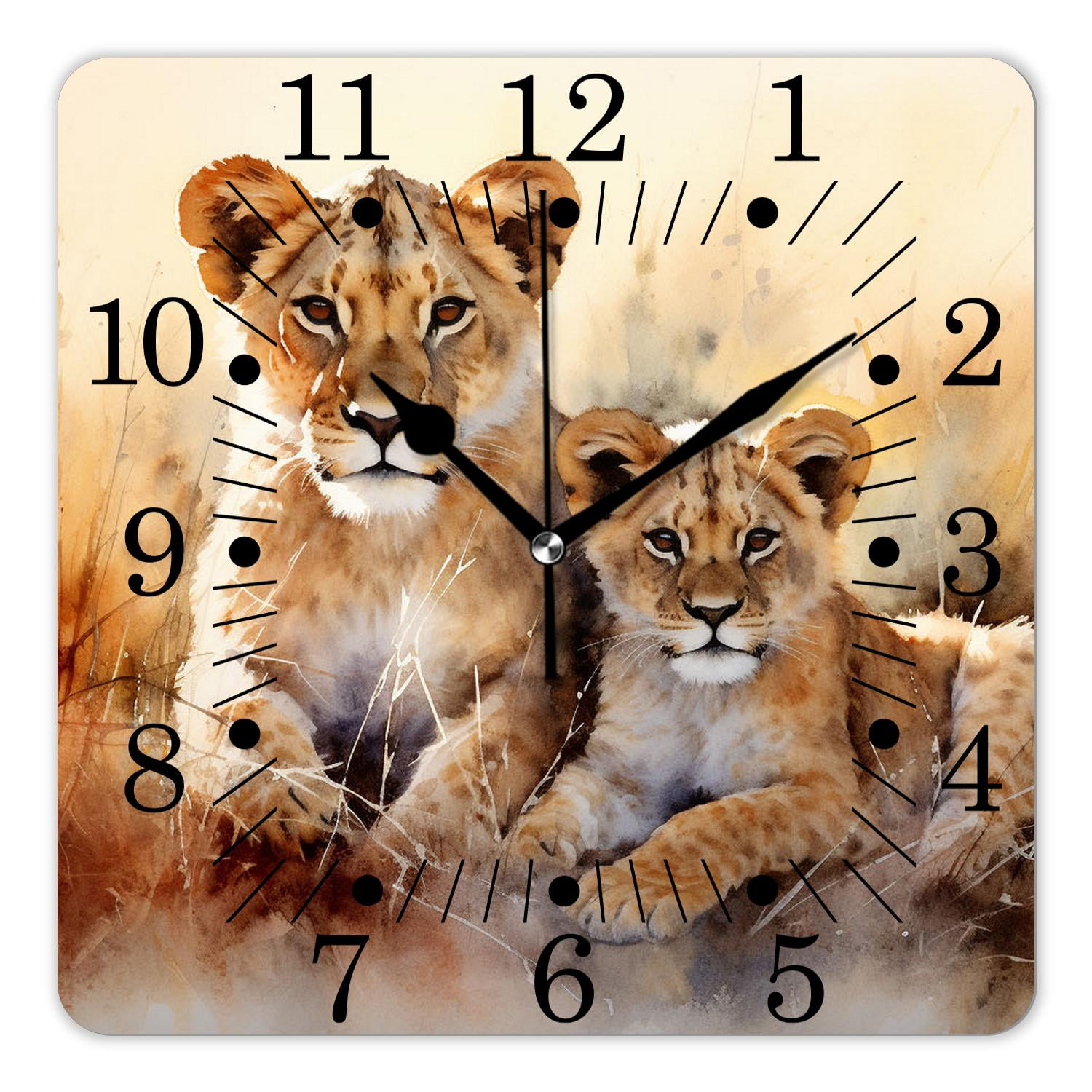 14 Inch Wall Clock Battery Operated Square Clock for Office, Kitchen ...
