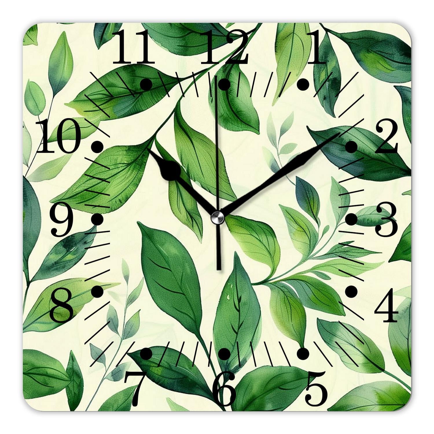 14 Inch Wall Clock Battery Operated Square Clock for Office, Kitchen ...