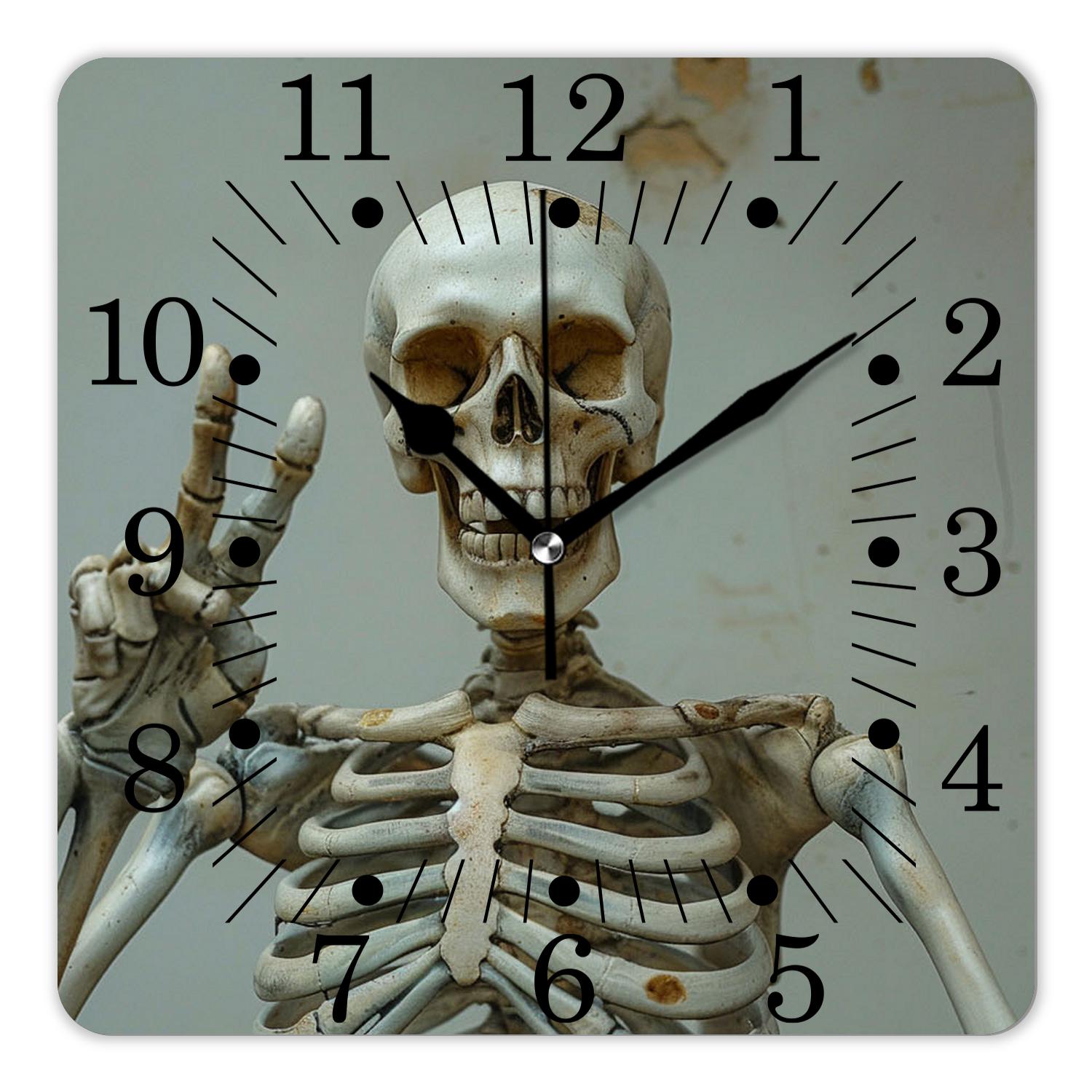 14 Inch Wall Clock Battery Operated Square Clock for Office, Kitchen ...