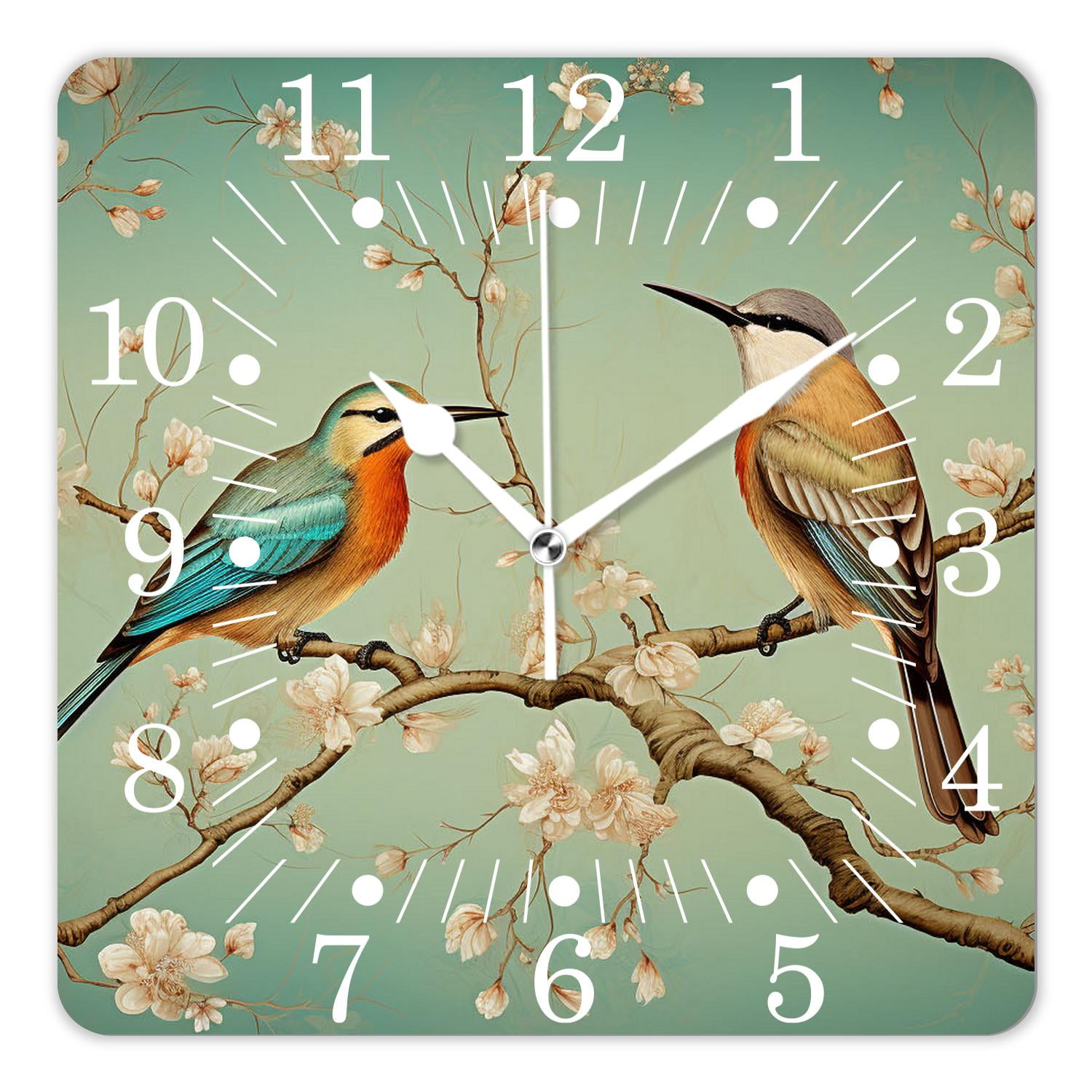 14 Inch Wall Clock Battery Operated Square Clock for Office, Kitchen ...