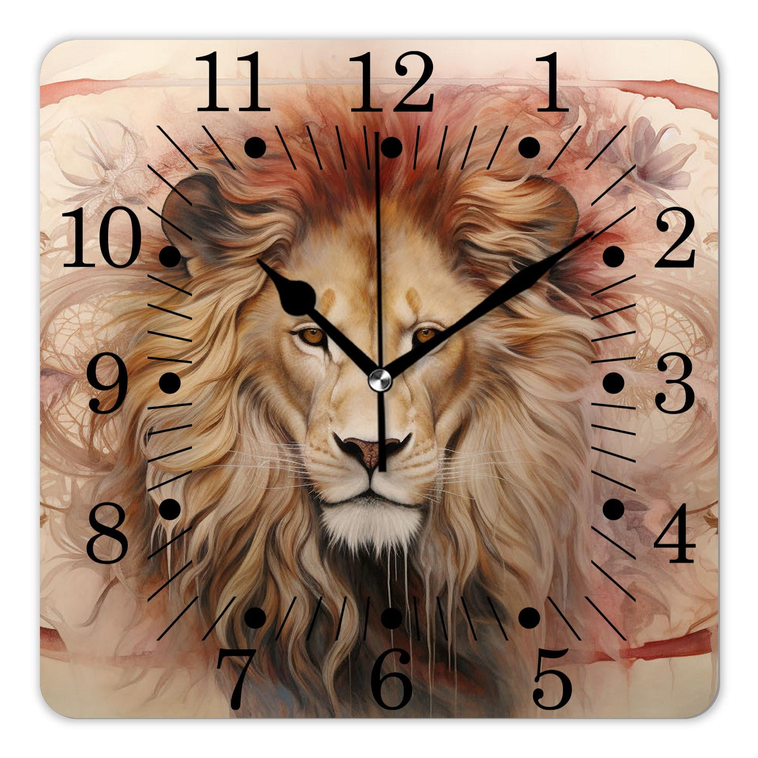 14 Inch Wall Clock Battery Operated Square Clock for Office, Kitchen ...