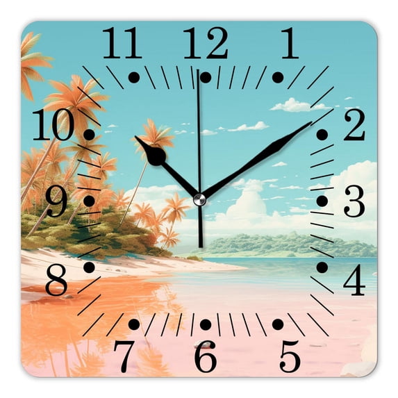 14 Inch Wall Clock Battery Operated Square Clock for Office, Kitchen ...