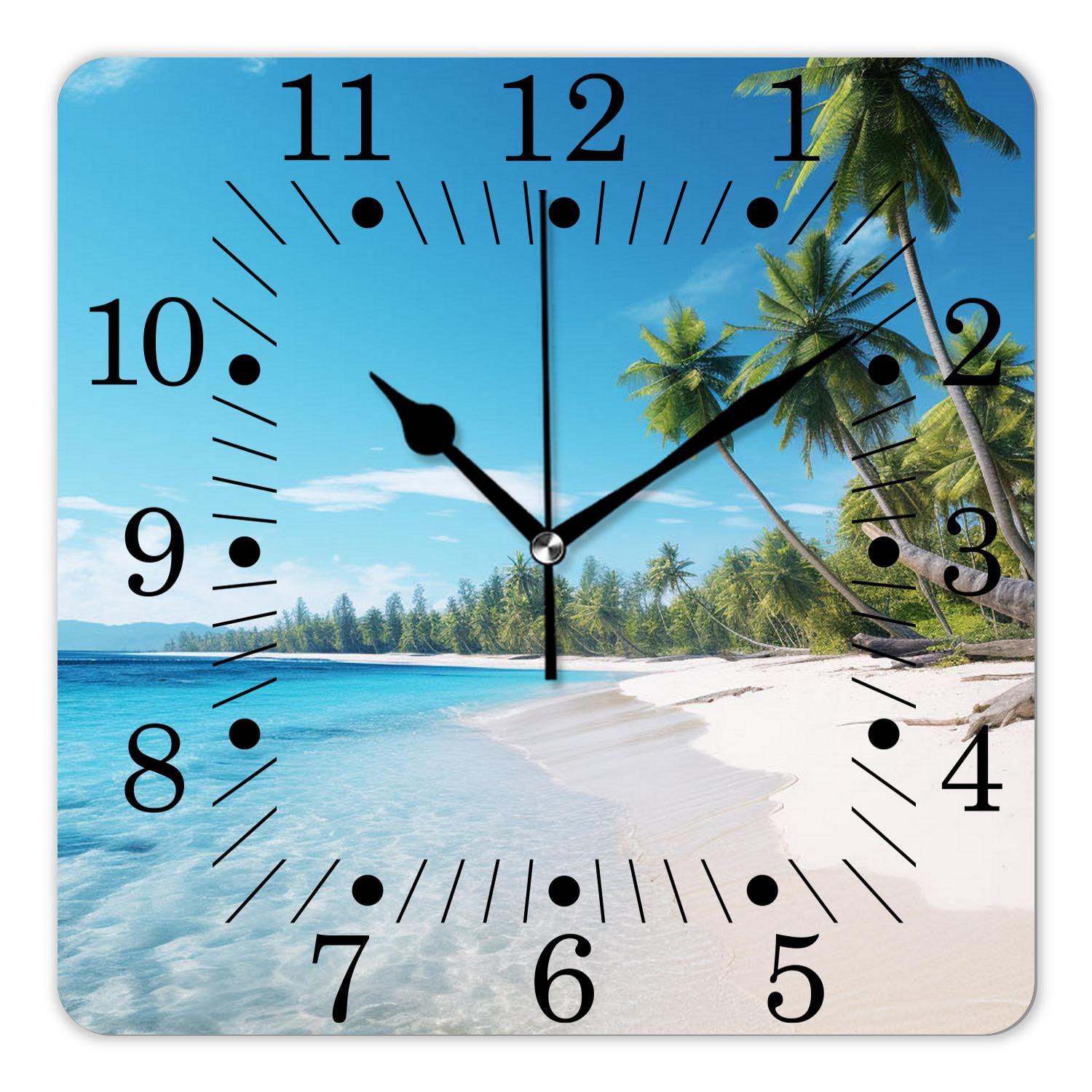 14 Inch Wall Clock Battery Operated Square Clock for Office, Kitchen ...