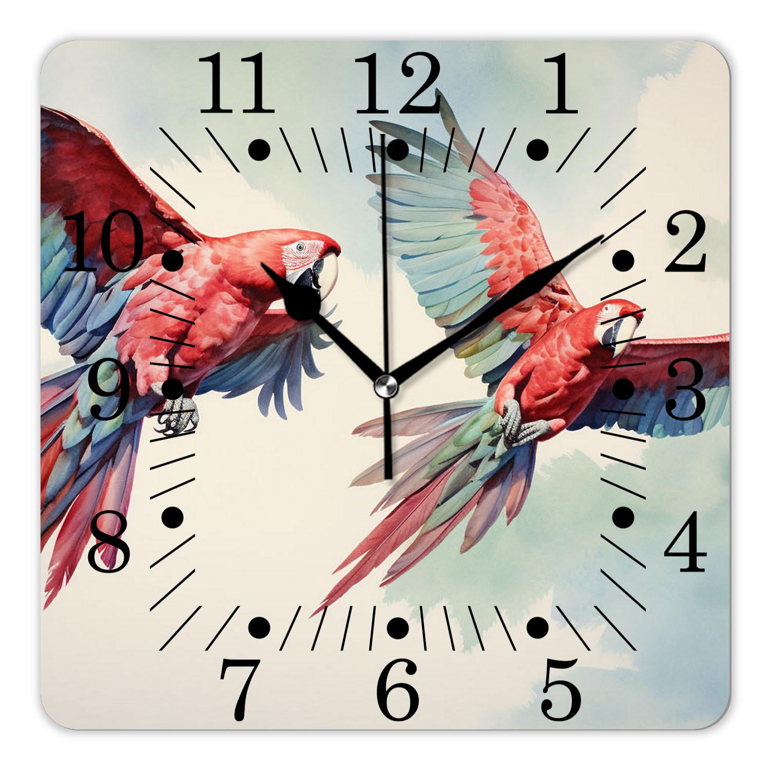 14 Inch Wall Clock Battery Operated Square Clock for Office, Kitchen ...