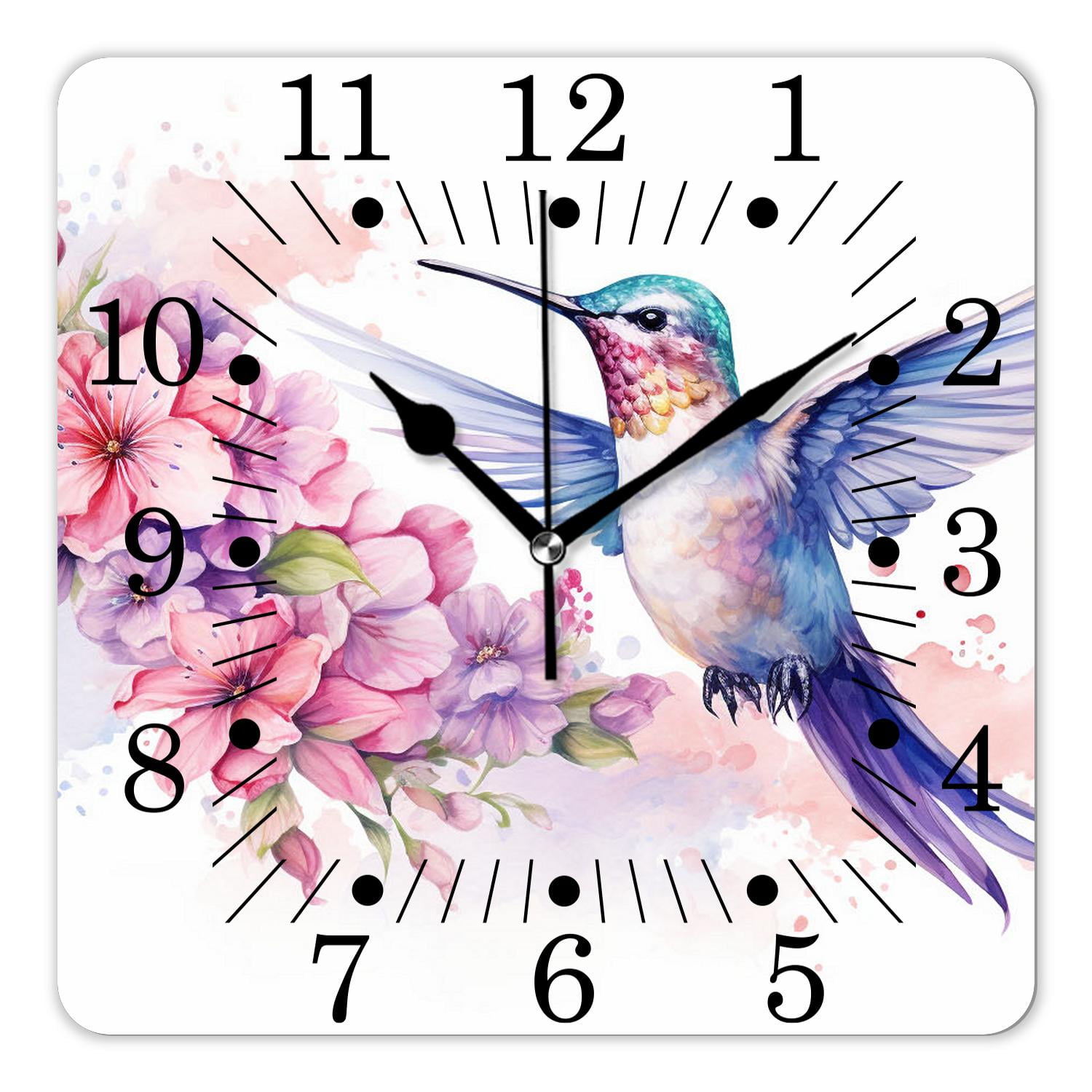 14 Inch Wall Clock Battery Operated Square Clock for Office, Kitchen ...