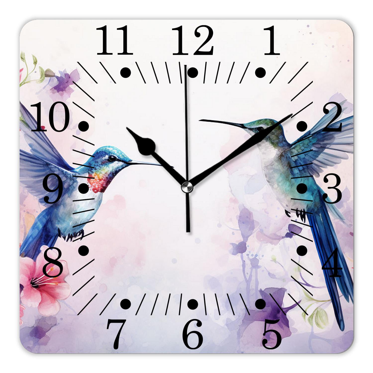 14 Inch Wall Clock Battery Operated Square Clock for Office, Kitchen ...