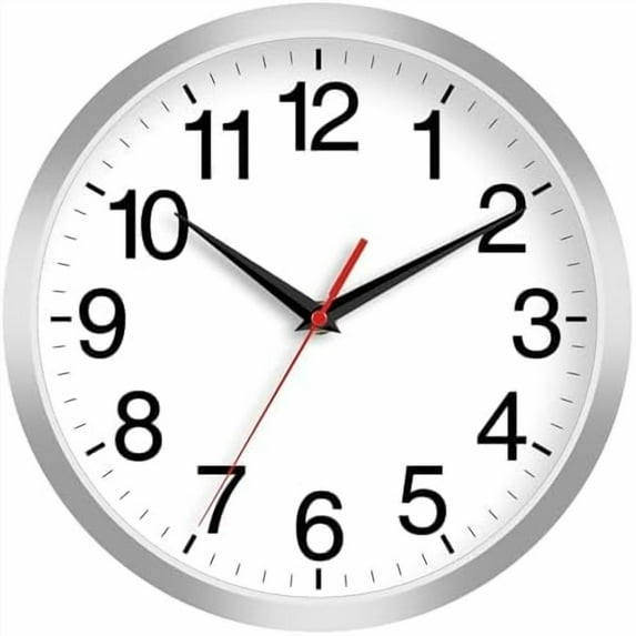 14 Inch Wall Clock Modern Battery Operated Silent Non Ticking Analog ...