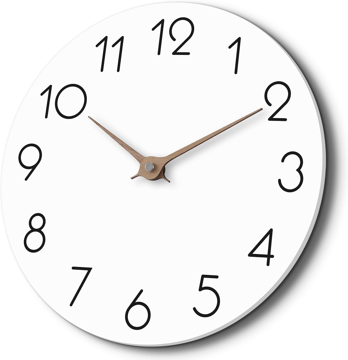 14 Inch Wall Clock - Wooden Silent Wall Clocks Battery Operated Non ...