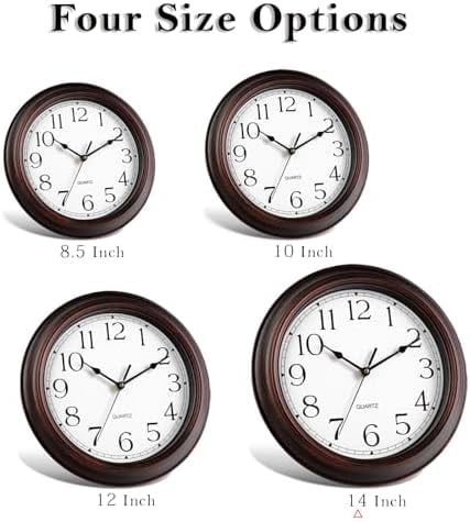 14 Inch Wall Clocks Battery Operated Silent Non-Ticking Wall Clock ...