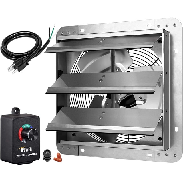 14 Inch Wall Mounted Shutter Exhaust Fan with Speed Controller and ...