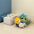 14 Inch White Wire Storage Baskets for Freezer Pantry Organization ...