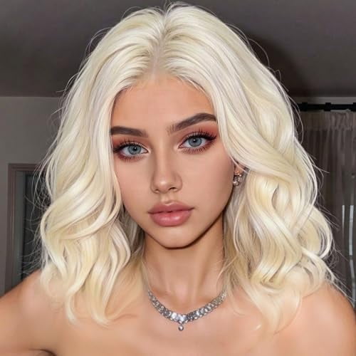 14 Inch Wigs for Women - Length Wave Wig with Pre-Cut Lace line, Middle ...