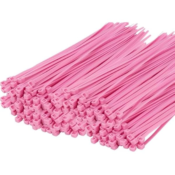 14 Inch Zip Ties Pink 1000 PCS, 40 Lbs- Heavy Duty Tensile Strength ...