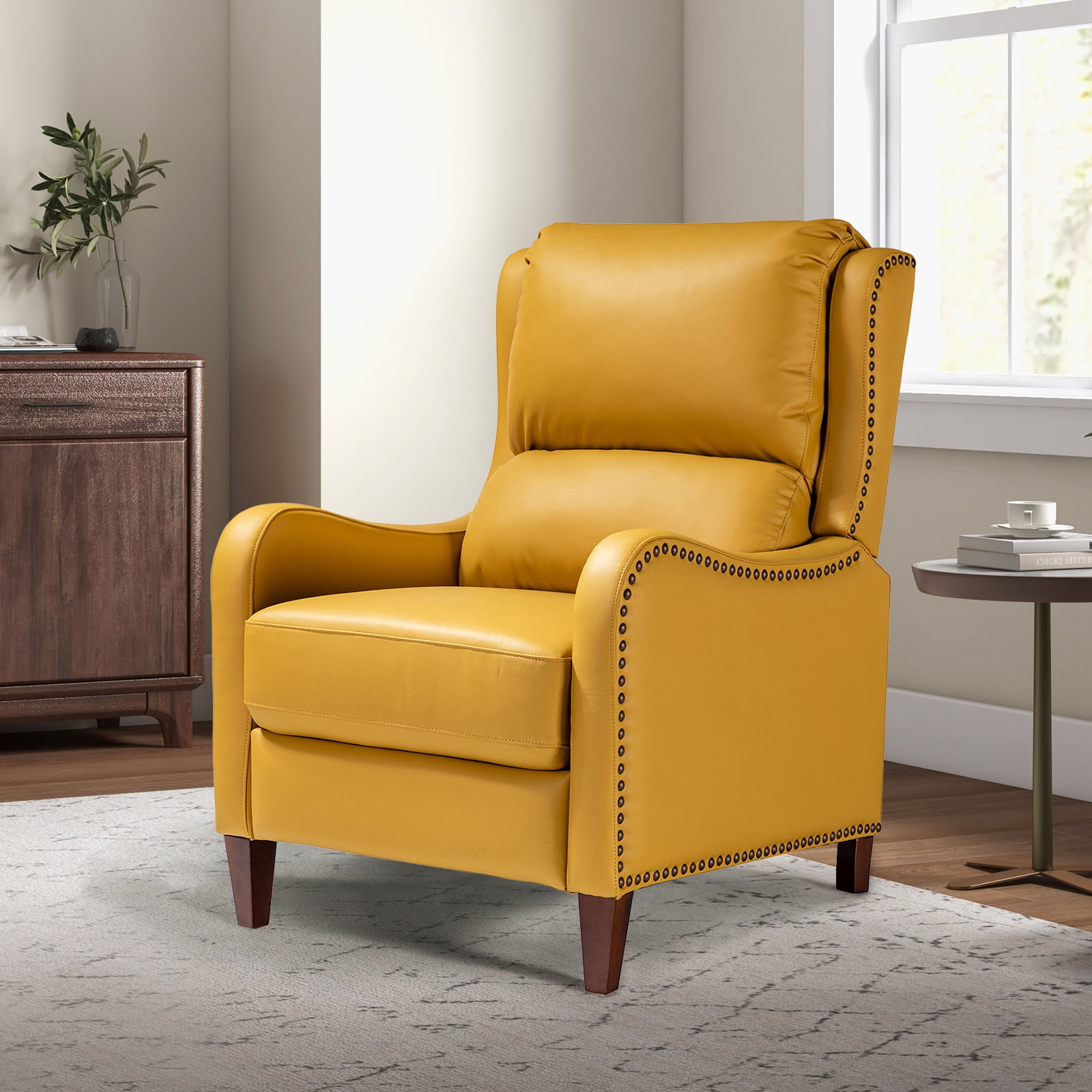 14 Karat Home Leather Recliner Chair with Adjustable Backrest ...