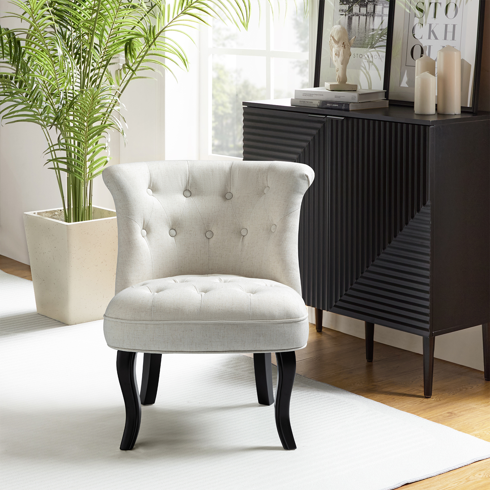 Furinno Euro Modern Armless Fabric Accent Chair - Walmart.com