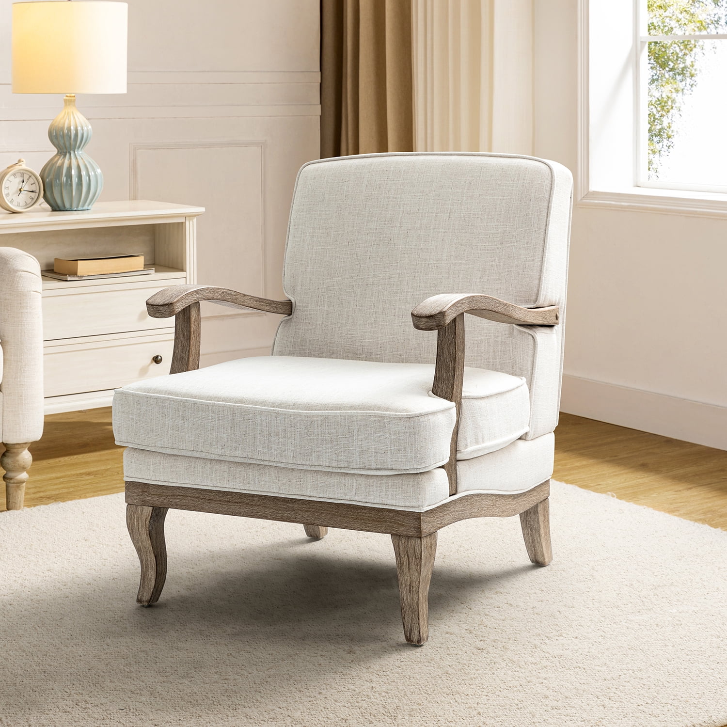 Tina's Home Mid-Century Modern Accent Chair Upholstered Armchair with ...
