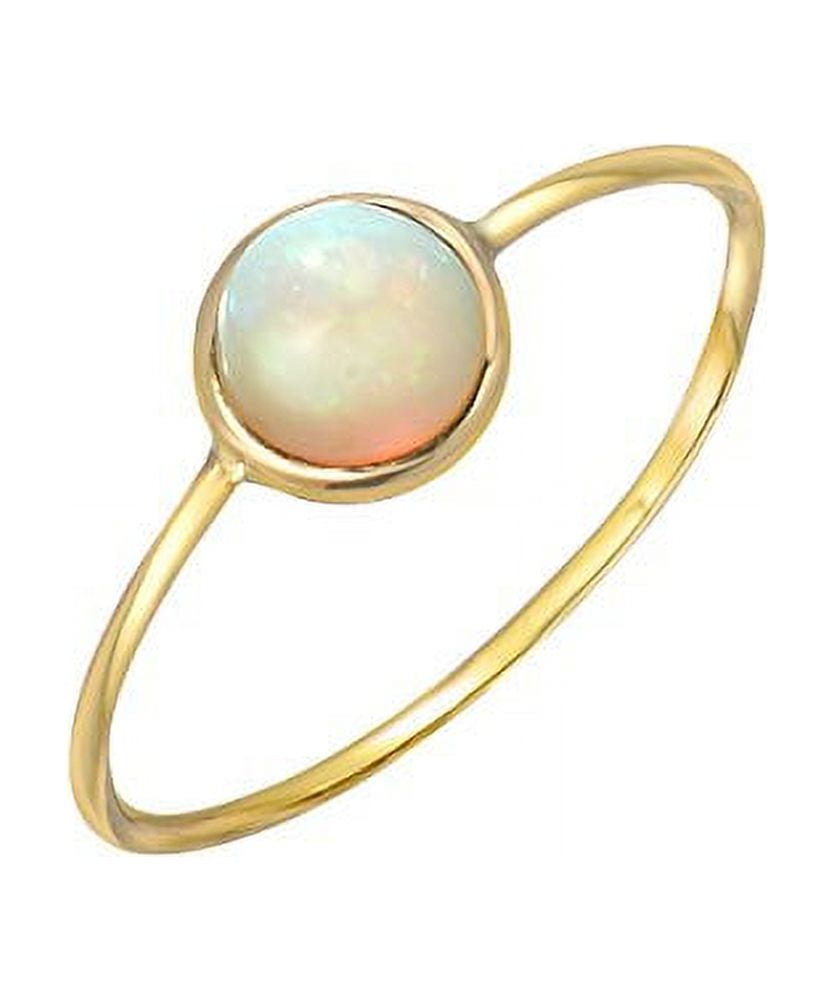 14 Karat Yellow Gold Opal Fireburst Ring - Walmart.com