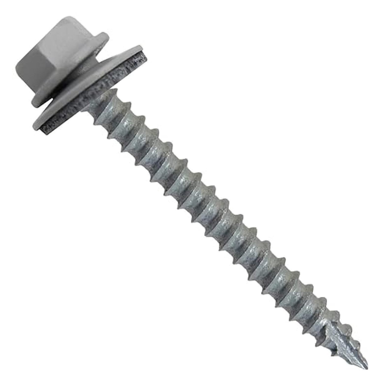 #14 Metal Roofing Screws: (250) 2-1/2" Old Town Gray Hex Head Sheet ...