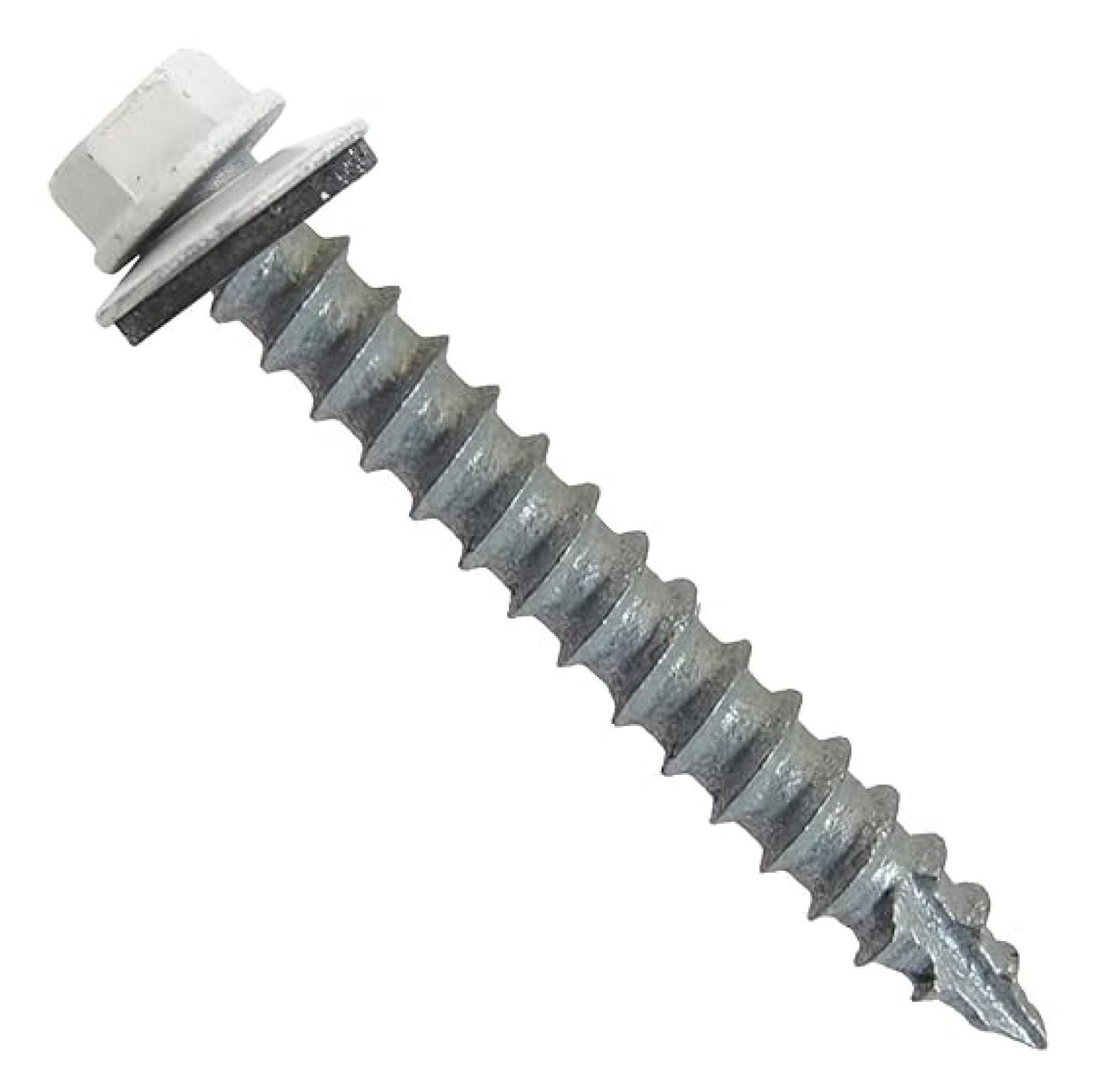 #14 Metal Roofing Screws: (500) Screws x 2" Bone White Hex Head Sheet ...