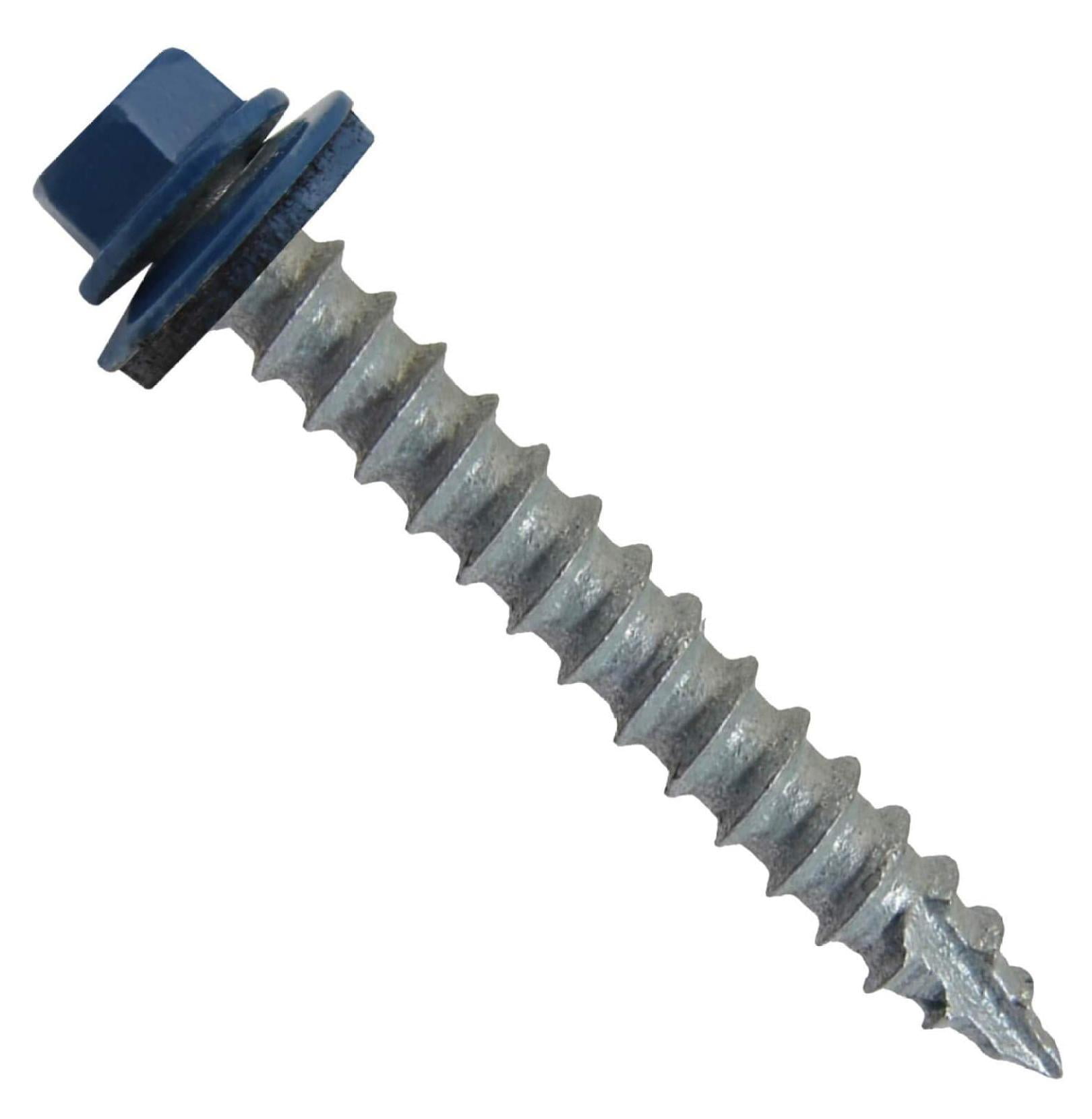 #14 Metal Roofing Screws: (500) Screws x 2" Gallery Blue Hex Head Sheet ...