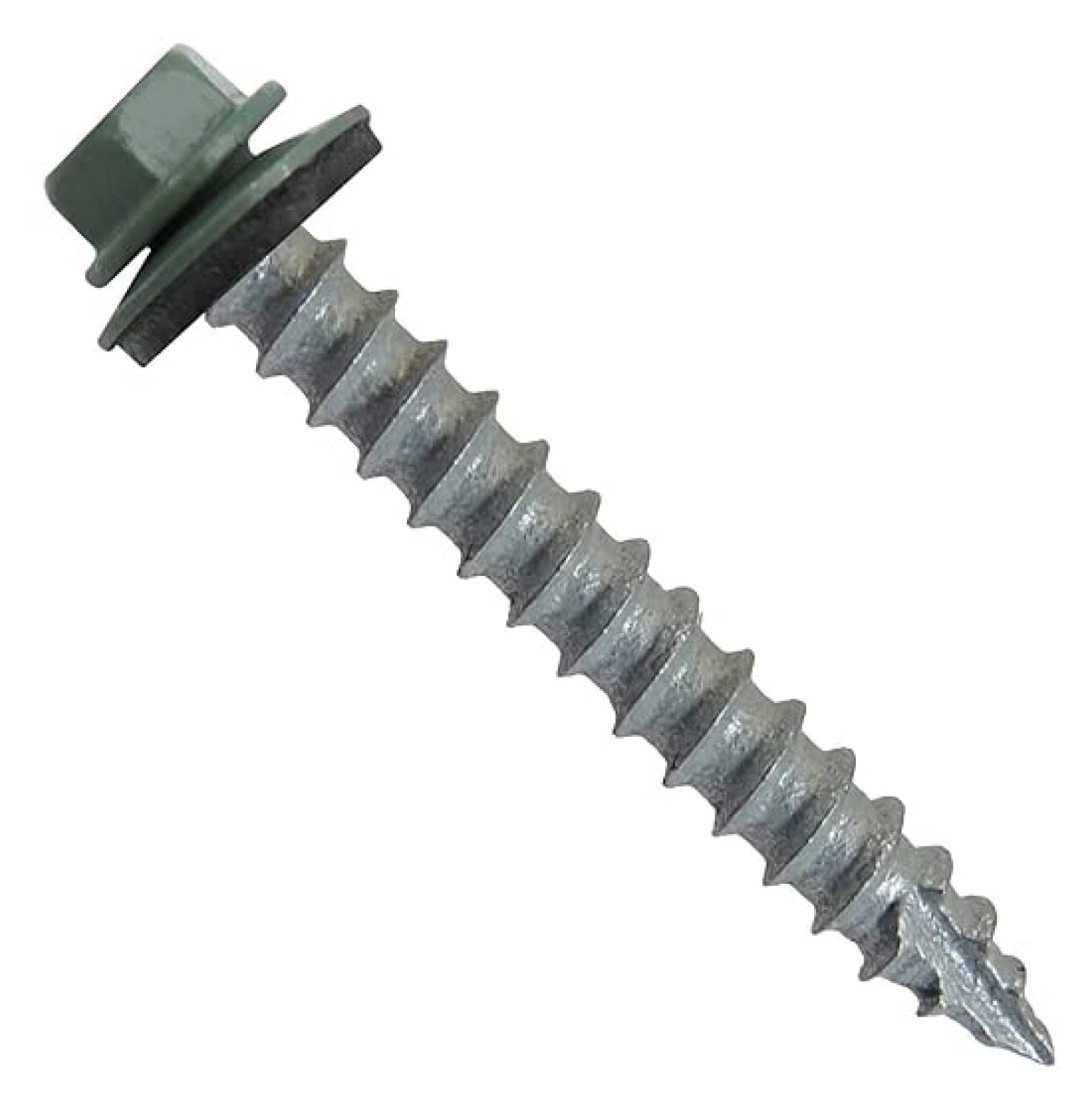#14 Metal Roofing Screws: (500) Screws x 2" Hemlock Green Hex Head ...