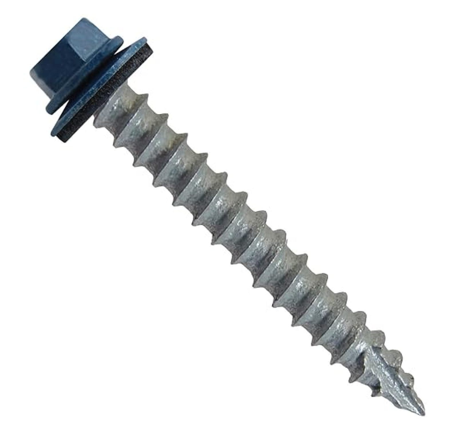 #14 Metal Roofing Screws: (500) Screws x 2" Heron Blue Hex Head Sheet ...