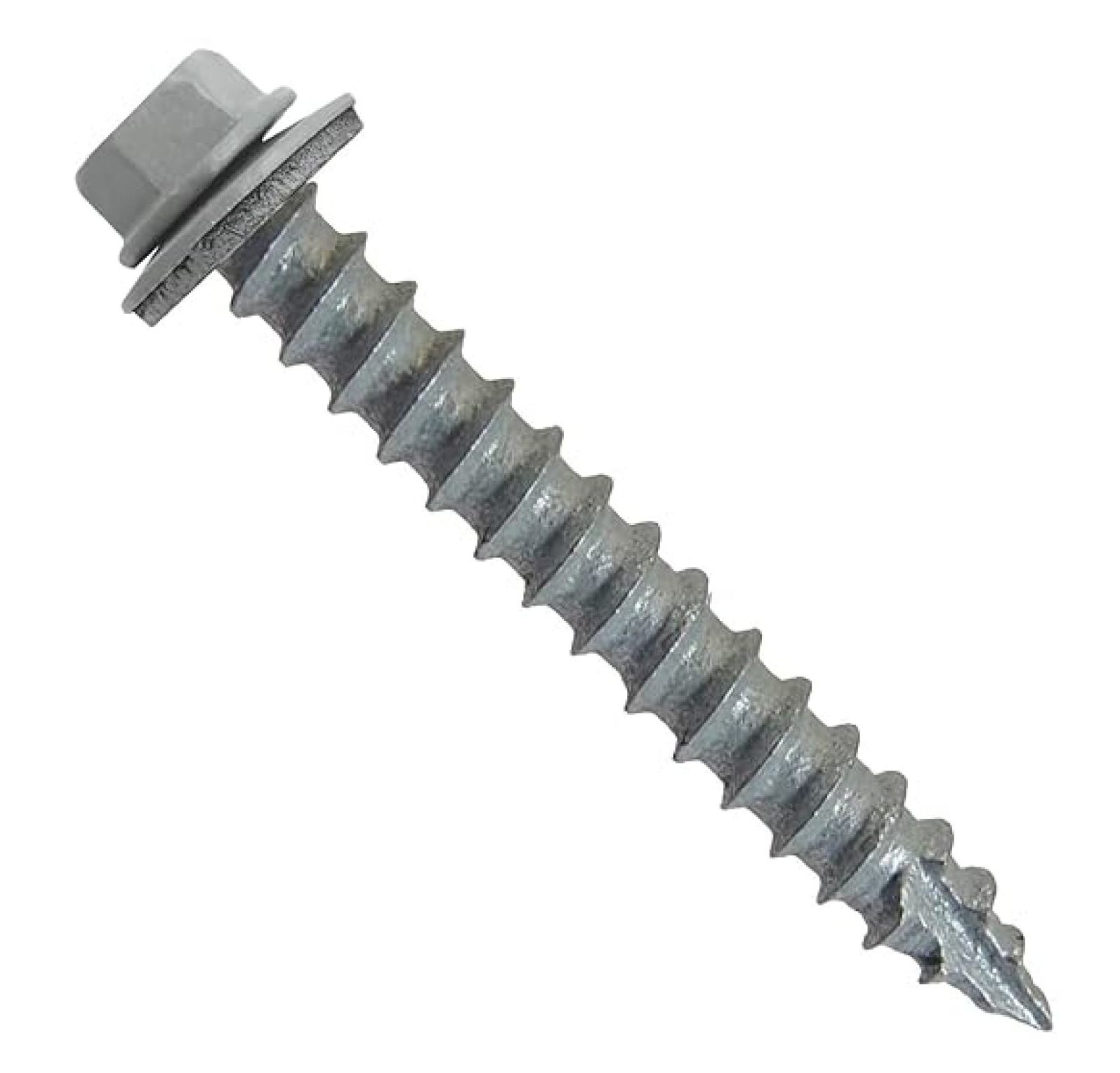 #14 Metal Roofing Screws: (500) Screws x 2" Light Gray Hex Head Sheet ...