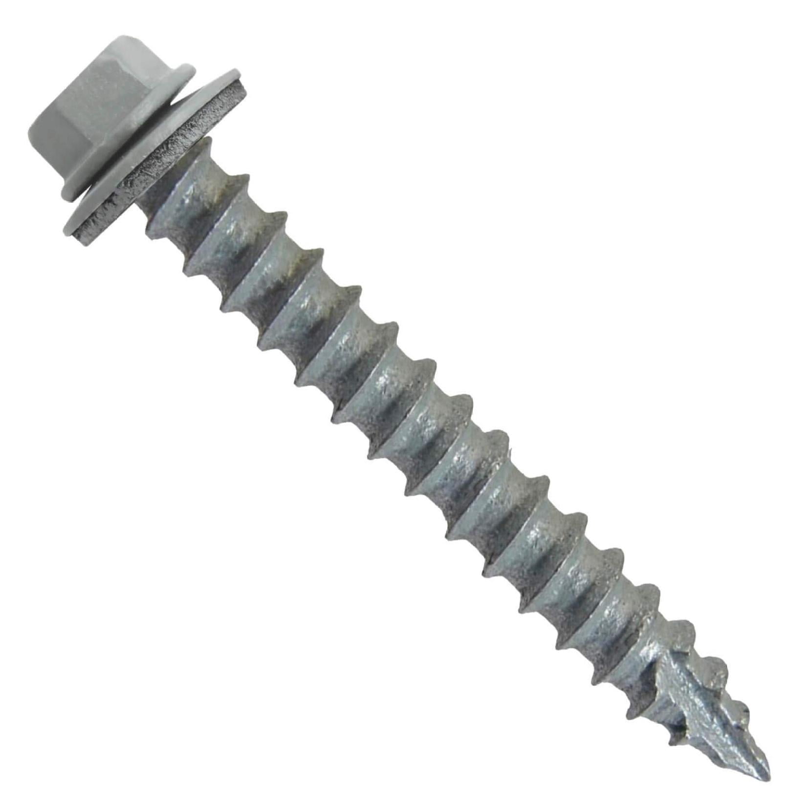 #14 Metal Roofing Screws: (500) Screws x 2" Light Gray Hex Head Sheet ...
