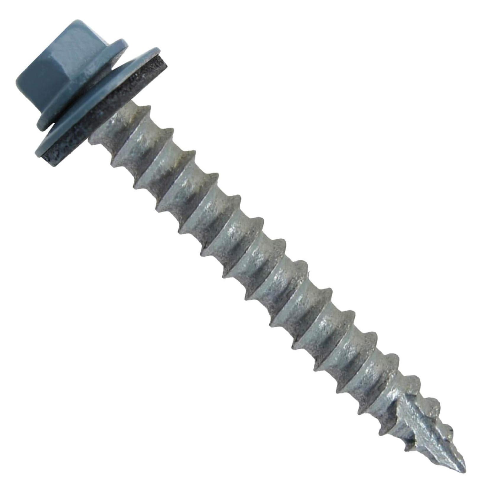 #14 Metal Roofing Screws: (500) Screws x 2" Ocean Blue Hex Head Sheet ...