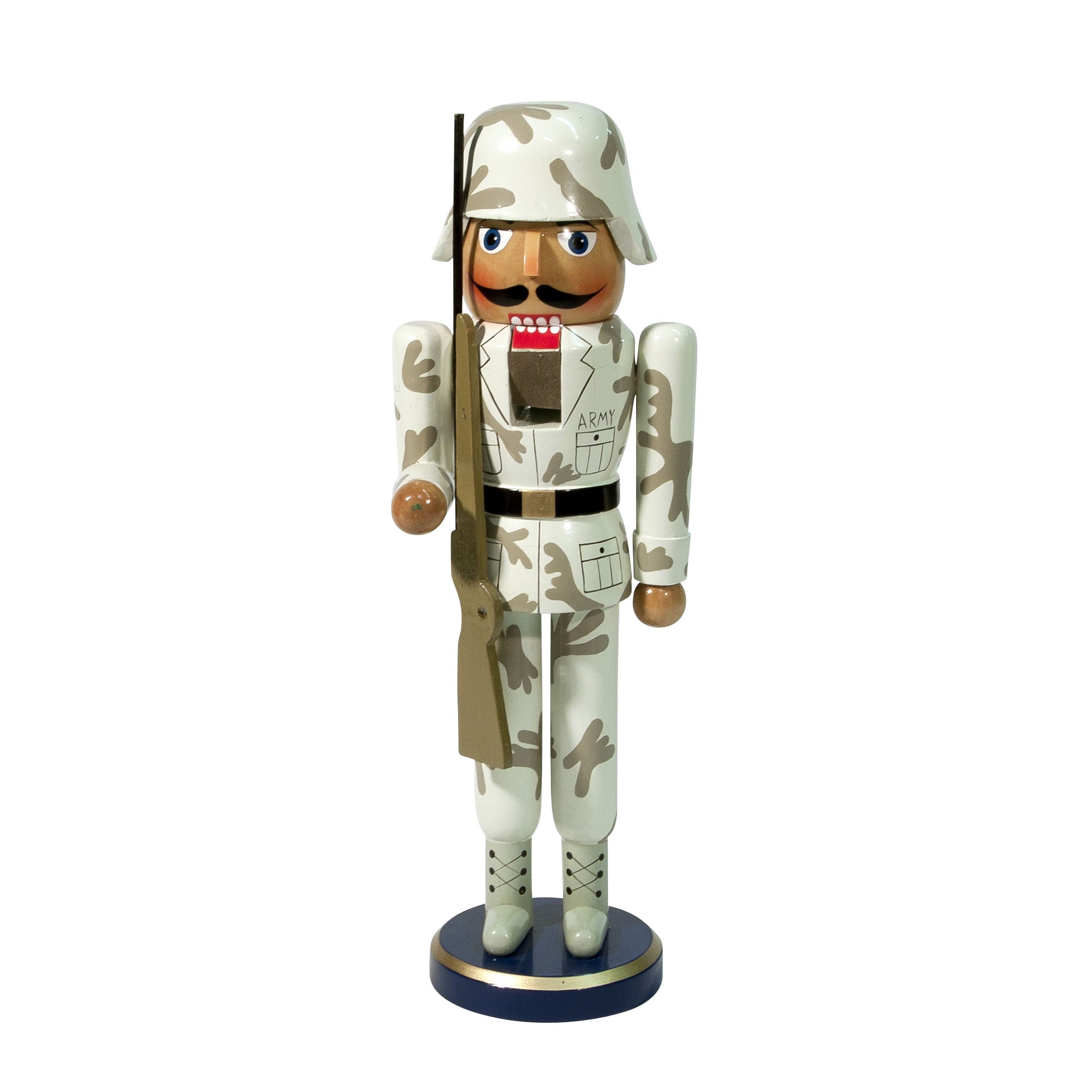 14" Military Army Camouflage Soldier Nutcracker Christmas Table Top ...