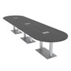 10 Person Modular Rectangle Conference Table Metal Bases Power Modules ...