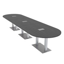 10 Person Modular Rectangle Conference Table Metal Bases Power Modules ...