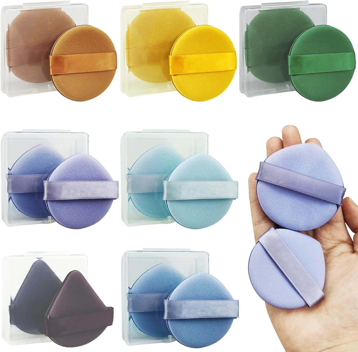 14 Multifunctional Powder Puffs (Drop, Round, Triangle) - Walmart.com