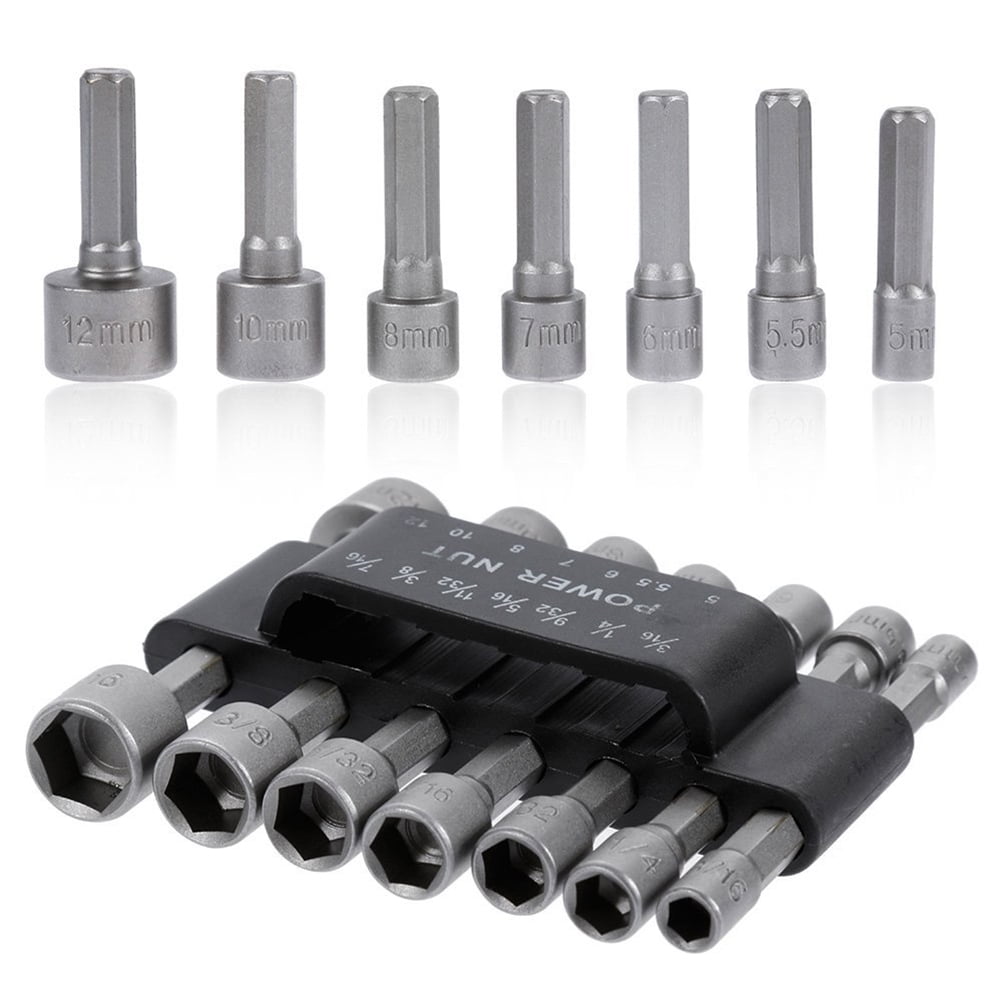 Hemobllo 14 PCS Metric Socket Nut Impact Driver Adapter Drill Bits 1/4 ...