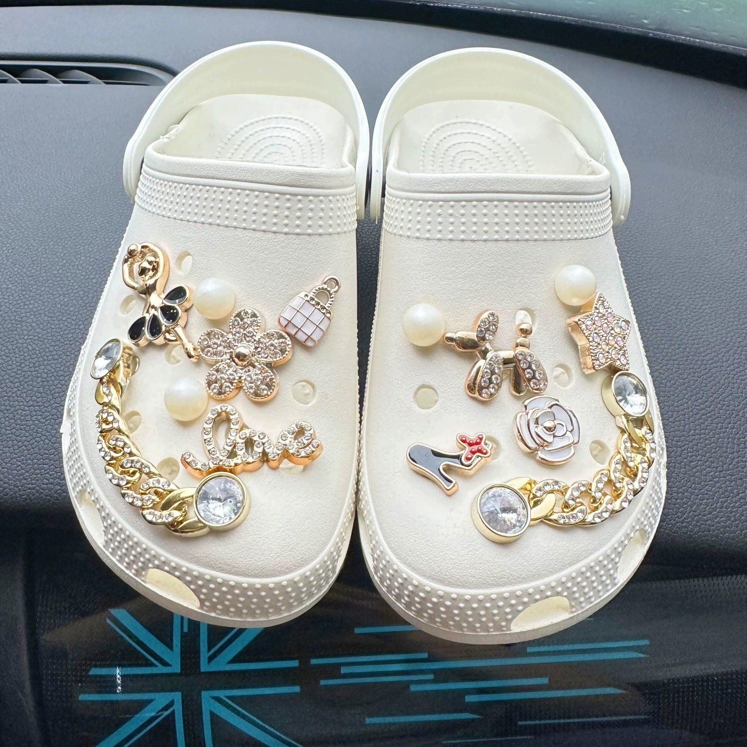 14 PCS Bling Shoe Charms for Women,Girly Pink Chains for Clog Sandals ...