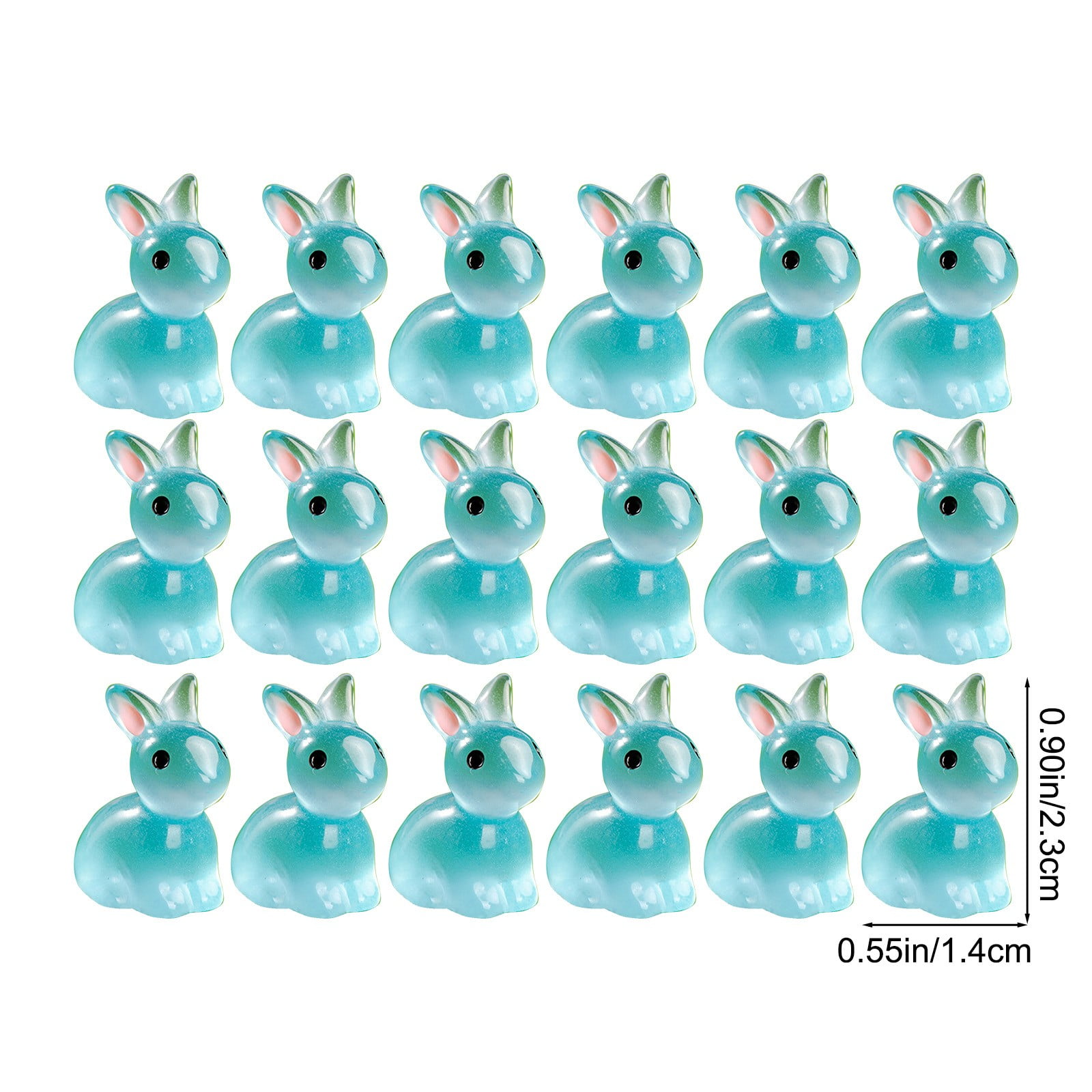 14 PCS Luminous Mini Resin Bunny Plastic Rabbits Glowing In The Dark ...