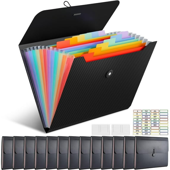 14 PCS Office Accordion File Organizer Bulk - 13 Pocket Plastics ...